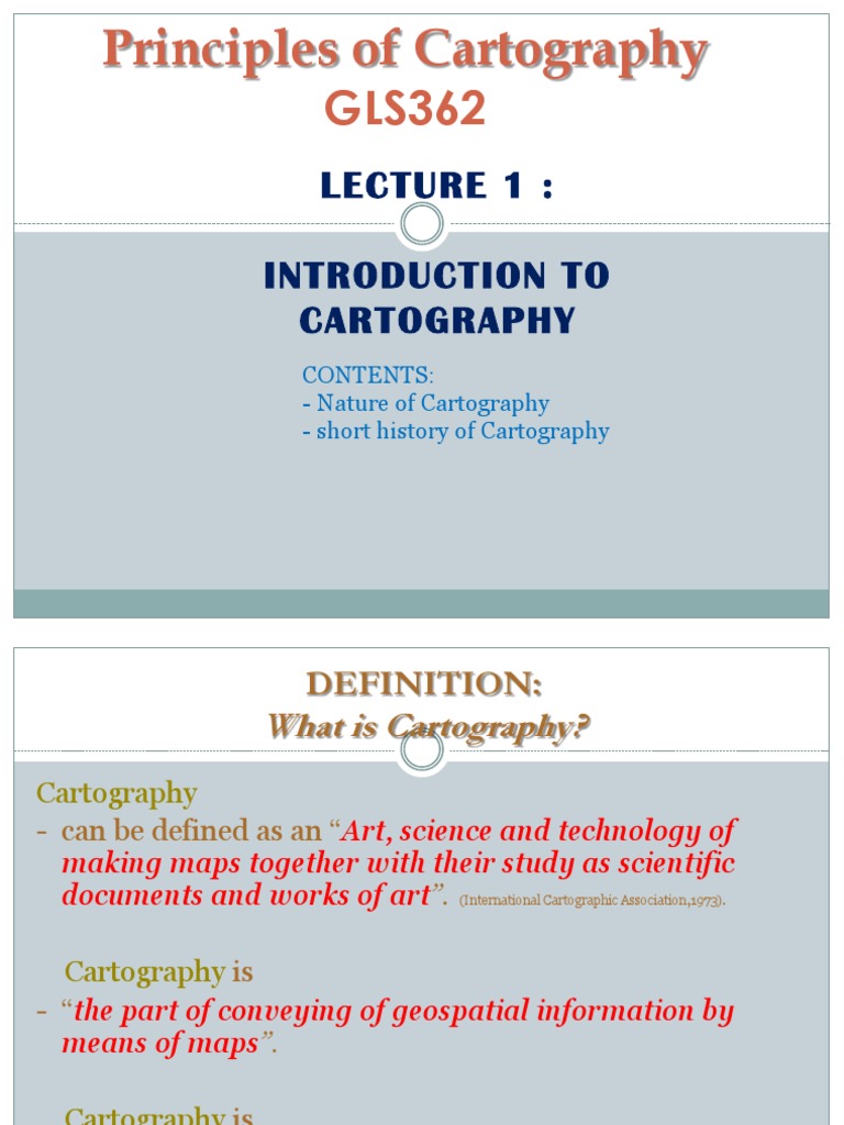 Principles of Cartography: Nature, Definition and Basic Elements | PDF ...