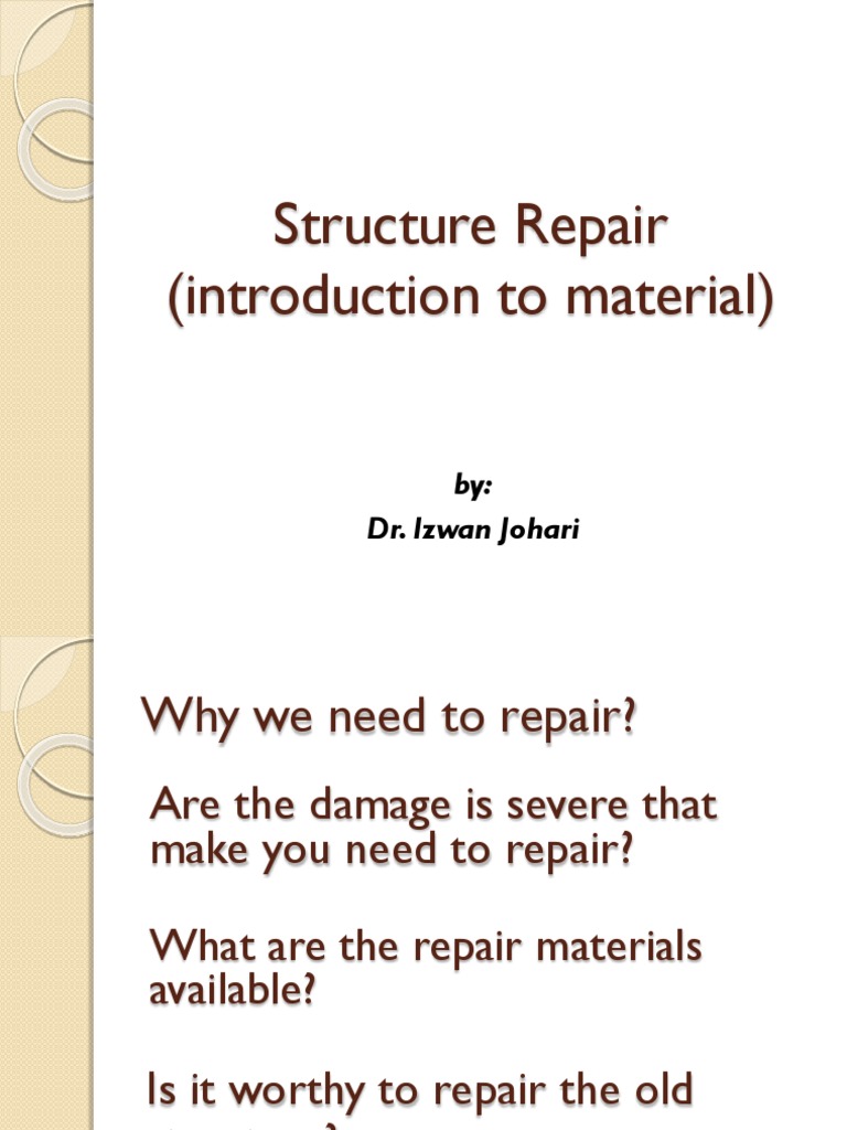 Types of Repair Materials Explained | PDF | Epoxy | Concrete