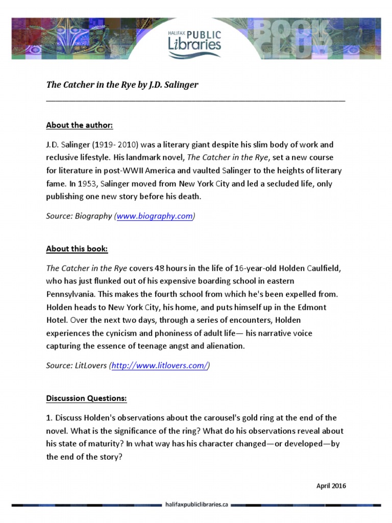The Catcher in The Rye JD Salinger | PDF | General Fiction
