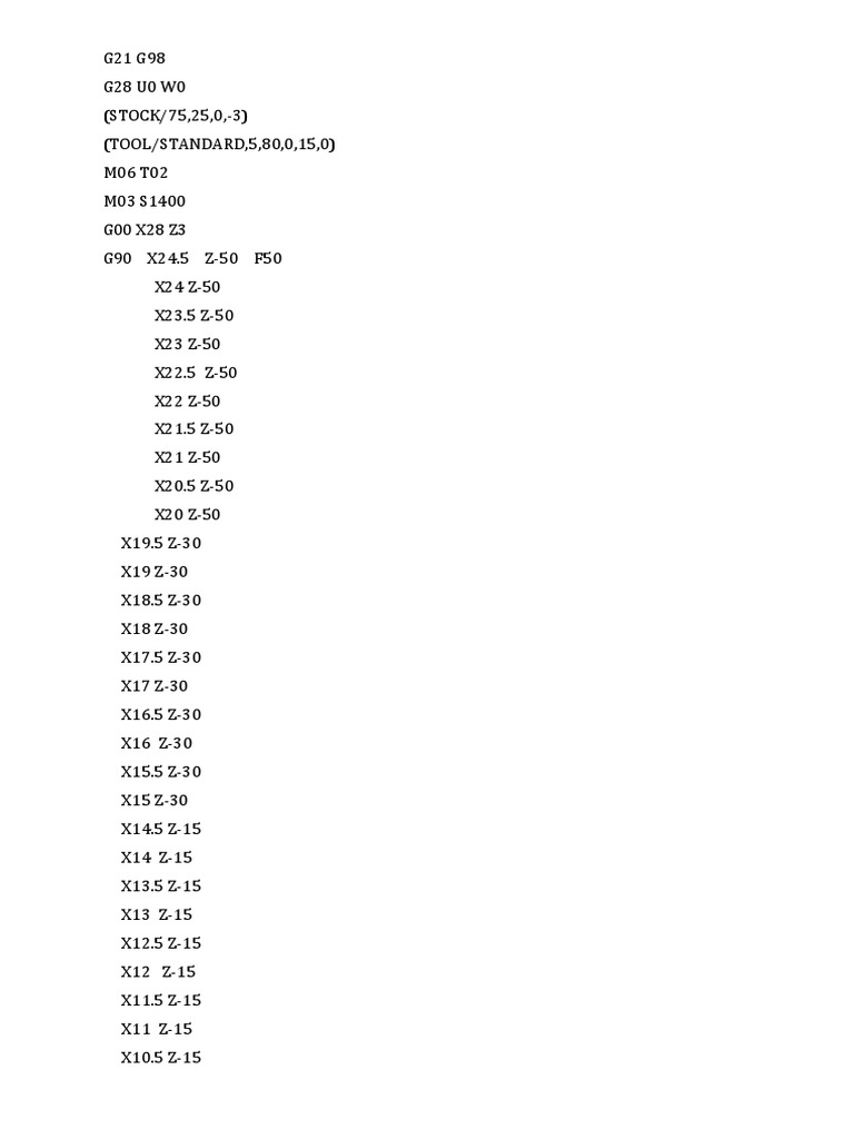 G76 Threading Cycle CNC Program | PDF