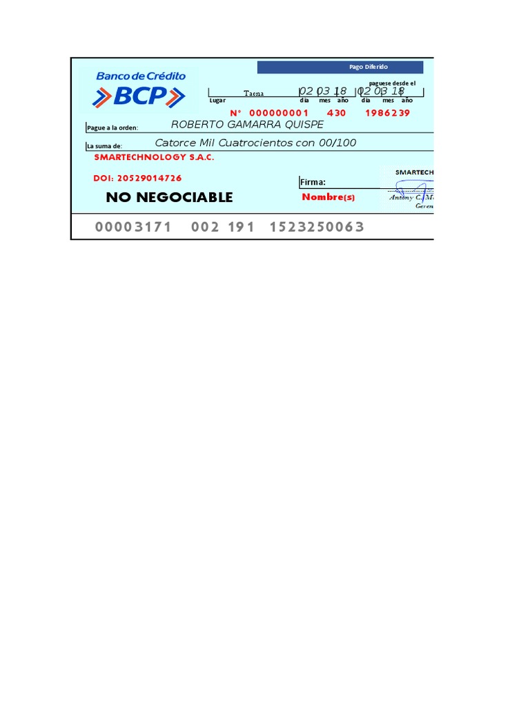 Cheques 100% | PDF