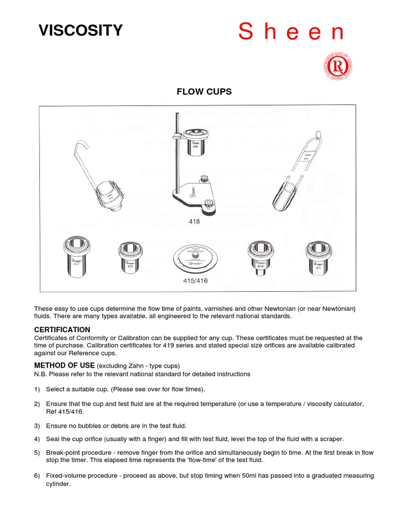 Flow Cups | PDF | Viscosity | Soft Matter
