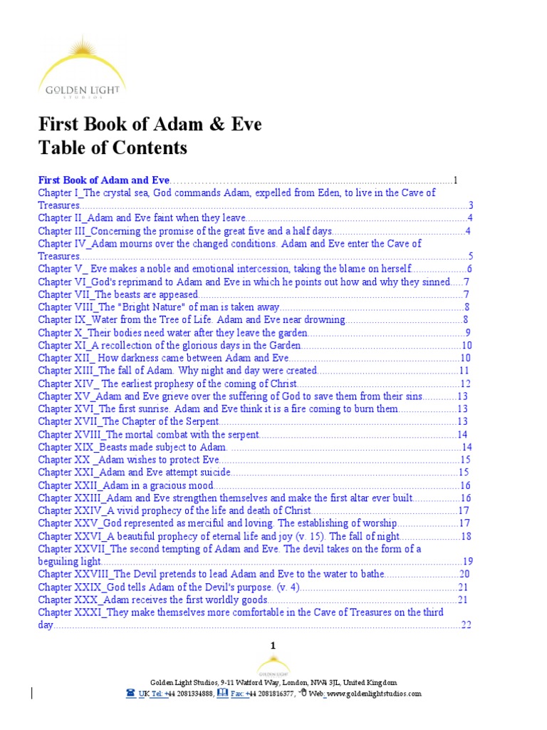 Adam&Eve Apocrypha | PDF | Adam And Eve | Adam
