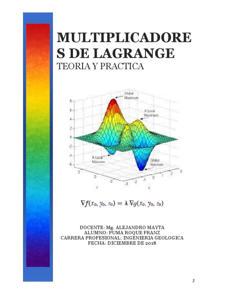 Multiplicadores de Lagrange | PDF | Derivado | Máximos y mínimos