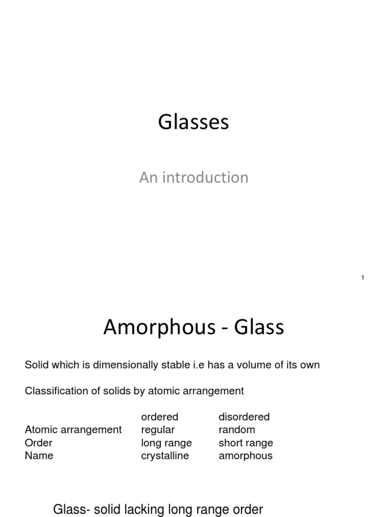 5 Introduction To Glasses PDF | PDF | Glasses | Solid