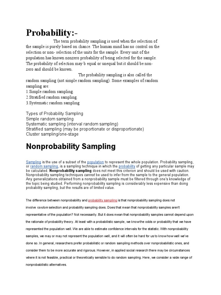 Non Probability Sampling | PDF | Level Of Measurement | Sampling ...