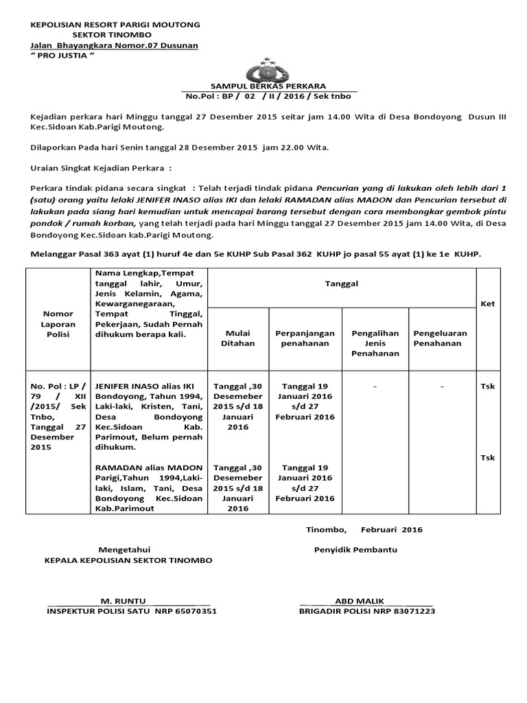 Sampul Berkas Perkara | PDF