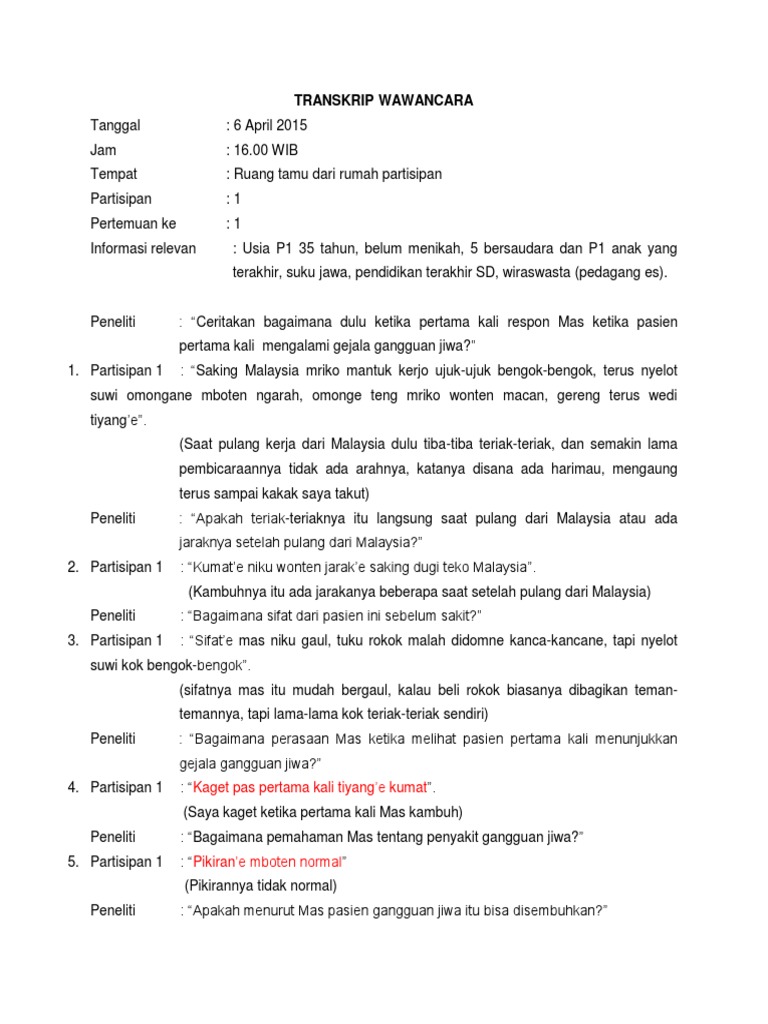 Transkrip Penelitian | PDF