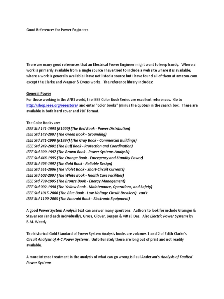 Good References For Power Engineers | PDF | Books | Transformer