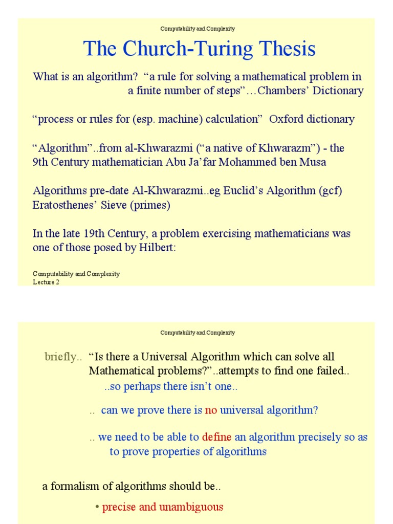 The Church-Turing Thesis: Computability and Complexity | PDF | Computational Complexity Theory ...