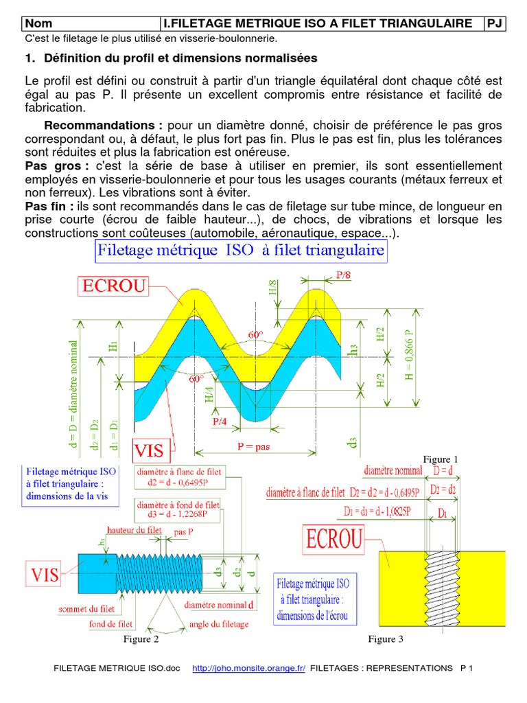 Filetage Metrique Iso PDF | PDF | Outil de tour | Usinage