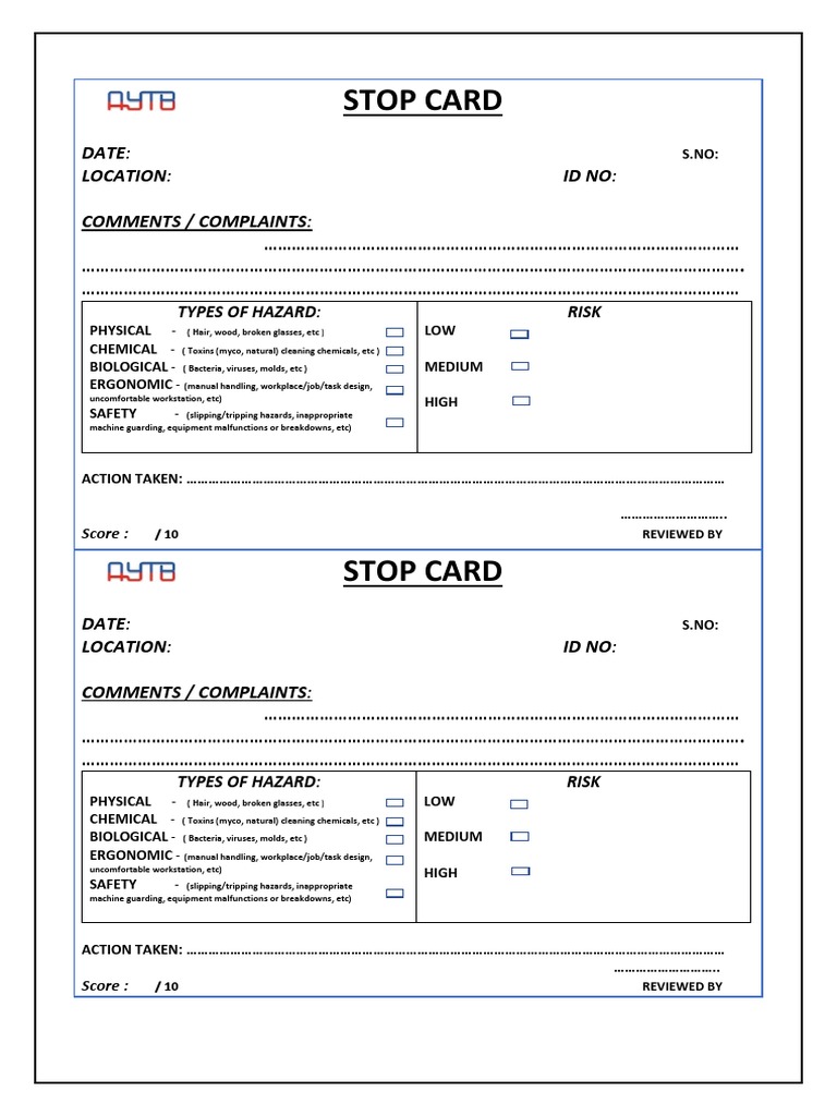 Stop Card | PDF