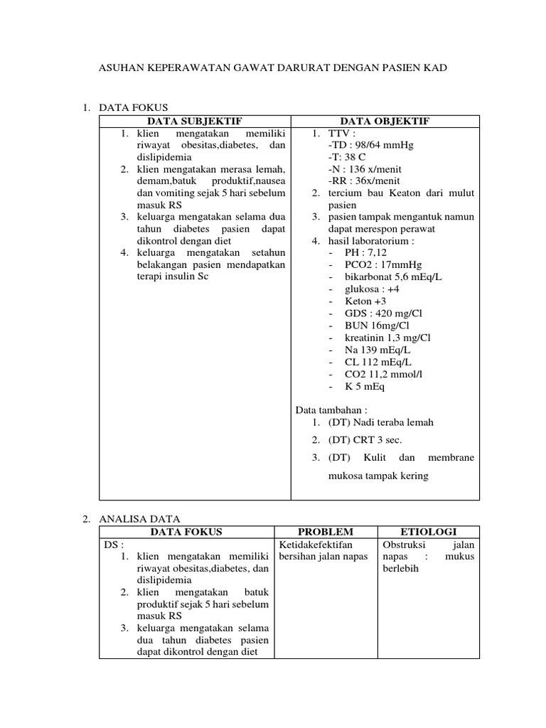 Asuhan Keperawatan Gawat Darurat Dengan Pasien Kad | PDF