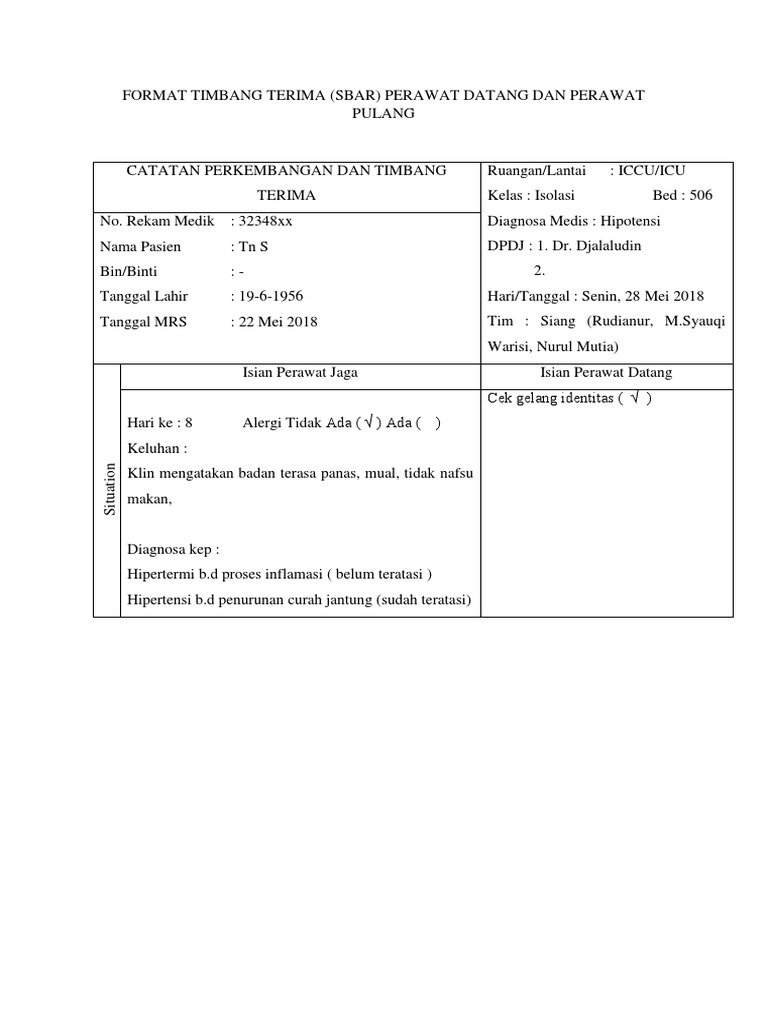 Format Timbang Terima Sbar | PDF
