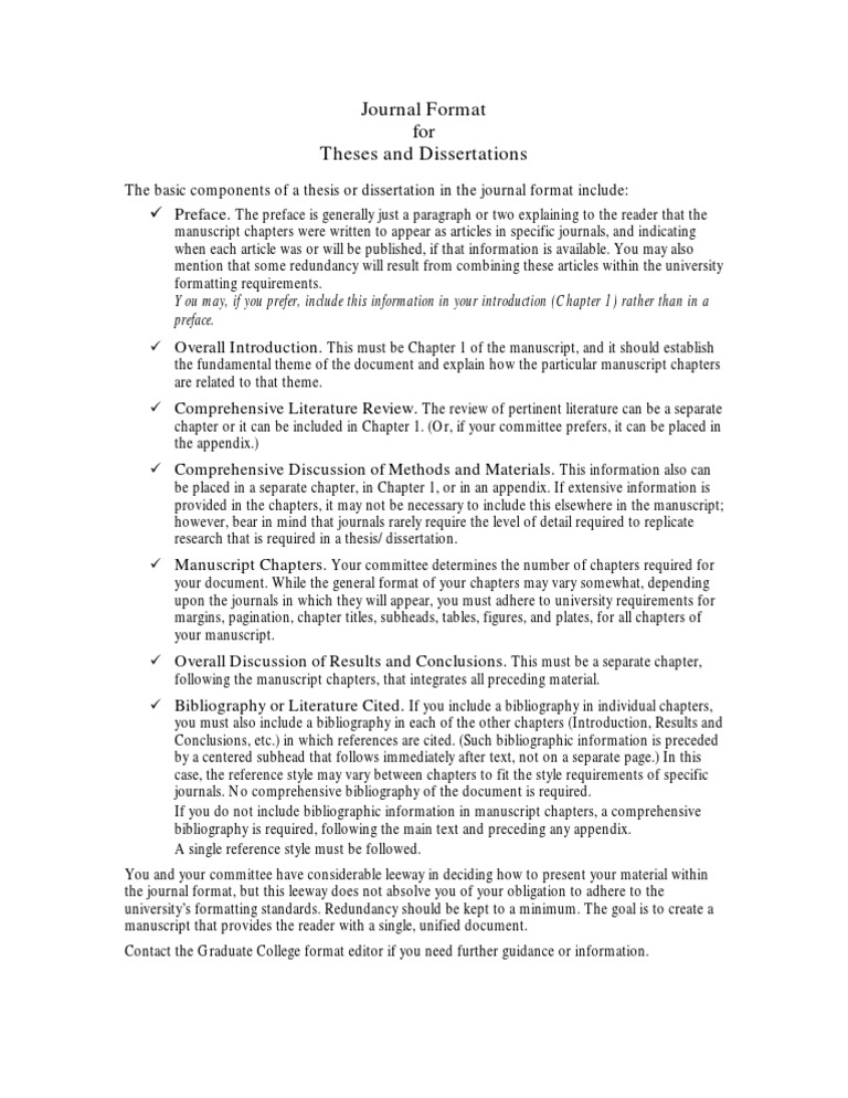 Journal Format for Theses and Dissertations | PDF | Thesis | Bibliography