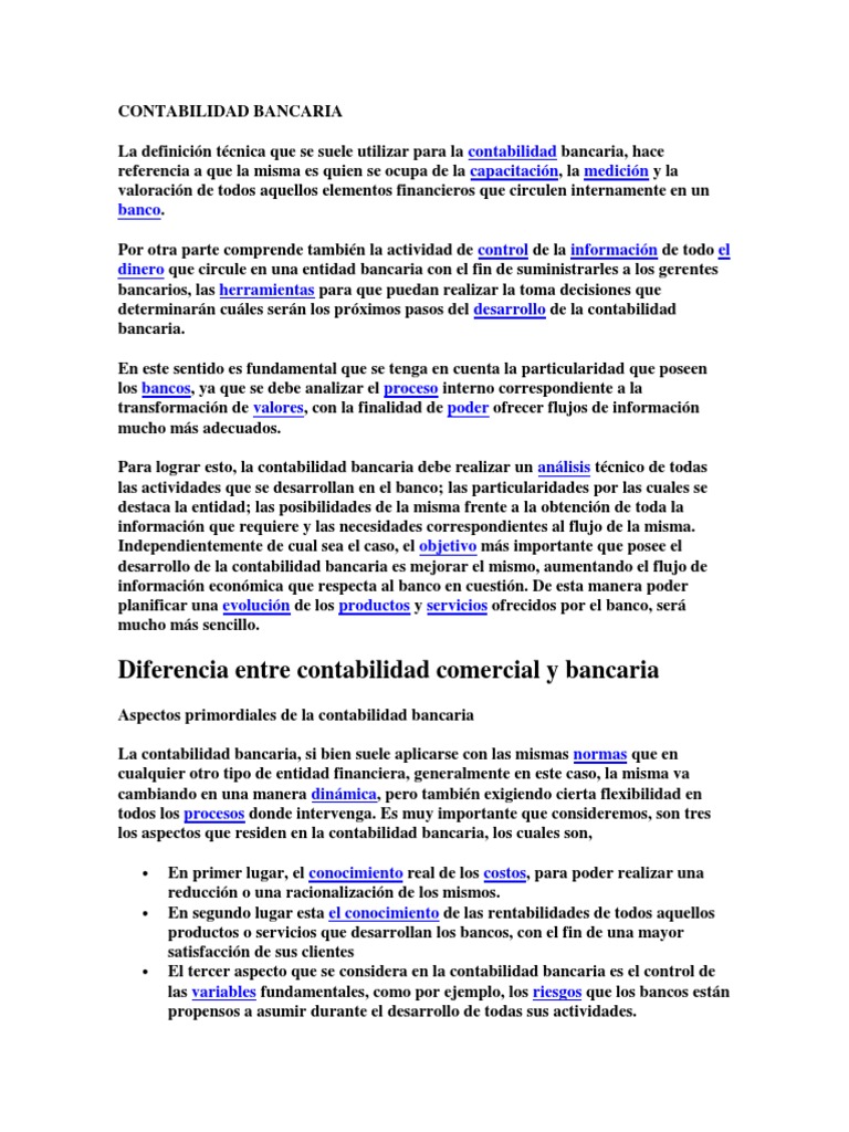 Contabilidad Bancaria | PDF | Bancos | Contabilidad