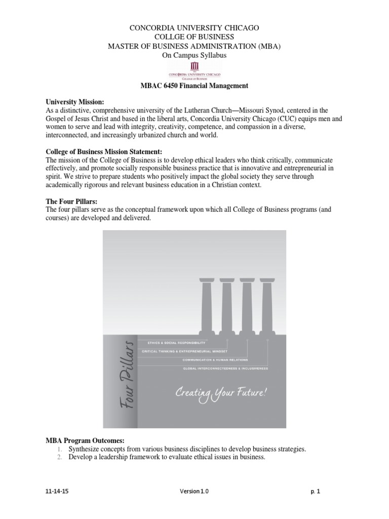 MBAC-6450 OnCampus Syllabus | PDF | Valuation (Finance) | Stocks