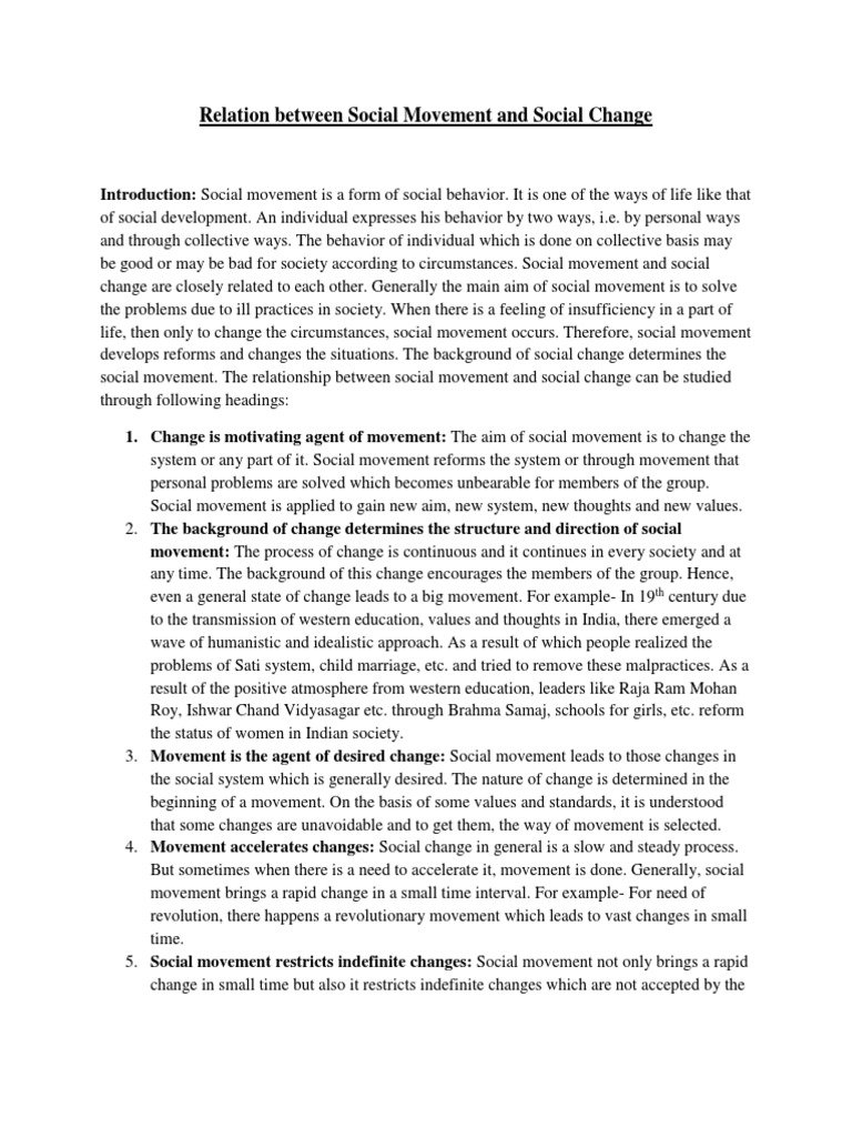 Social Movements and Change Dynamics | PDF | Social Movements | Value ...