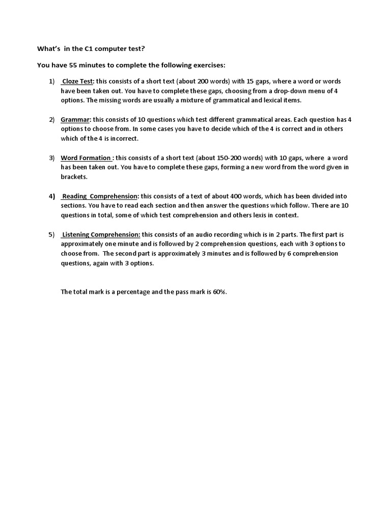 c1 Computer Test Components | PDF