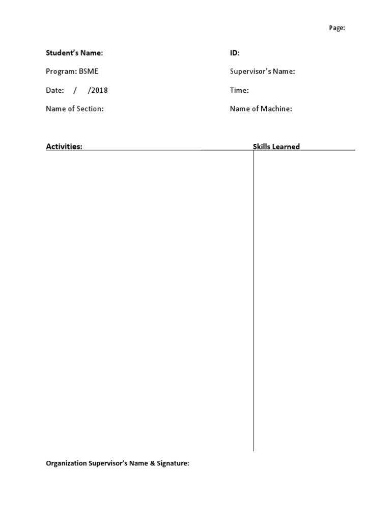 Practicum Daily Activities | PDF