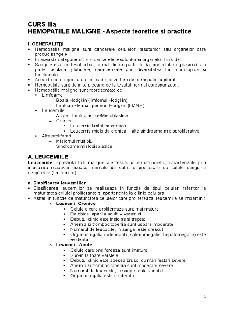 Hemopatii Maligne - Asist | PDF