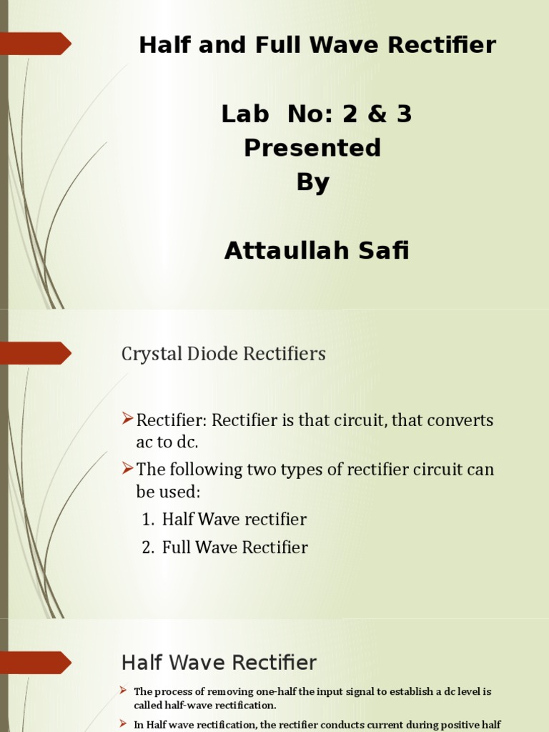 Half and Full Wave Rectifire | PDF | Rectifier | Manufactured Goods