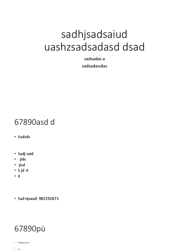 Sadhjsadsaiud Uashzsadsadasd Dsad: Sadsadas A Sadsadawdas | PDF
