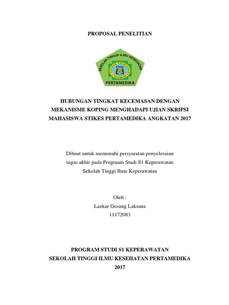Halaman Judul Proposal Penelitian | PDF