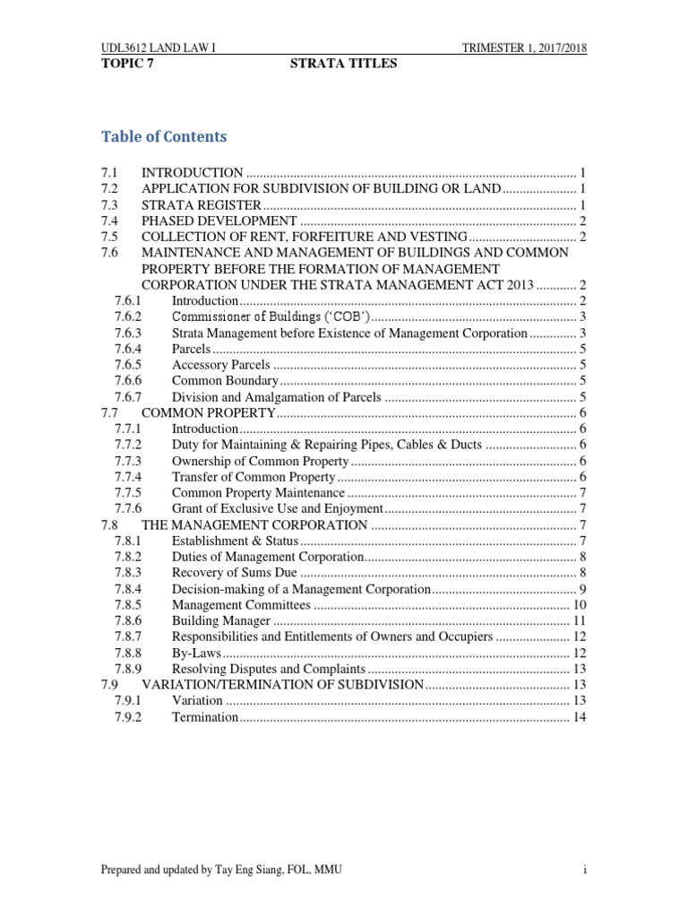 Understanding Strata Titles in Land Law | PDF | Quorum | Private Law