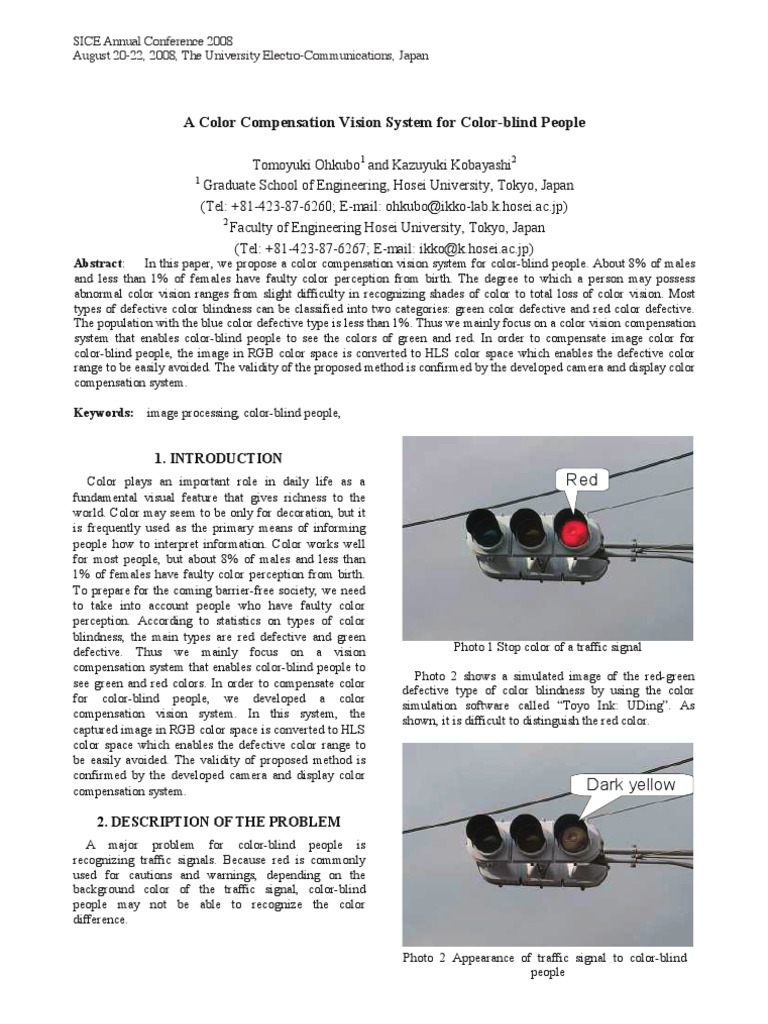 A Color Compensation Vision System For Color-Blind People | PDF | Color ...