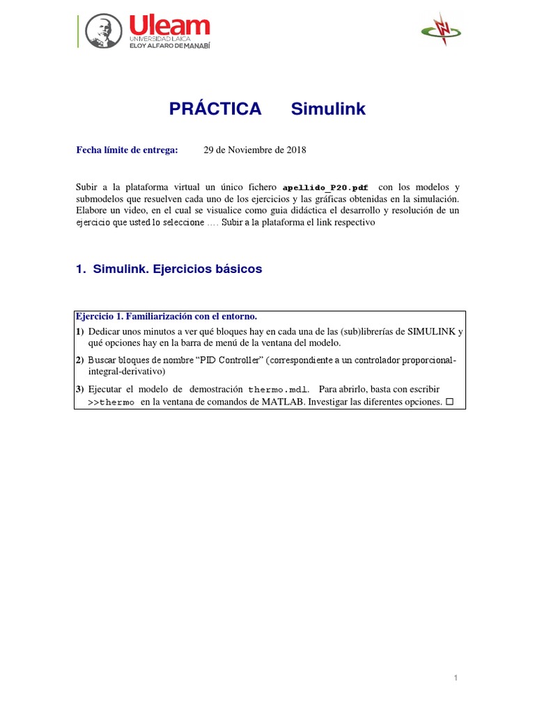 Practica 3 Simulink-2019-1543346169 | PDF | Simulación | Matlab