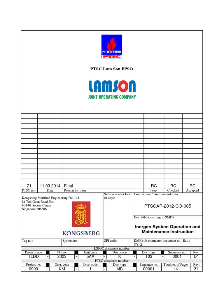 Inergen System Operation and Maintenance Instruction | PDF | Valve | Switch