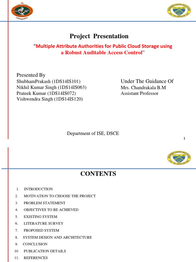 Project Presentation: Multiple Attribute Authorities For Public Cloud Storage Using A Robust ...