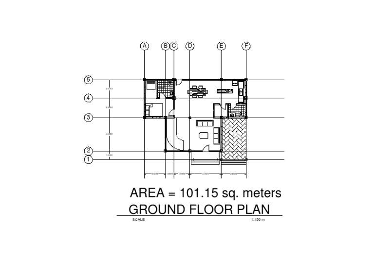 AREA 101.15 Sq. Meters Ground Floor Plan: A BC D E F | PDF