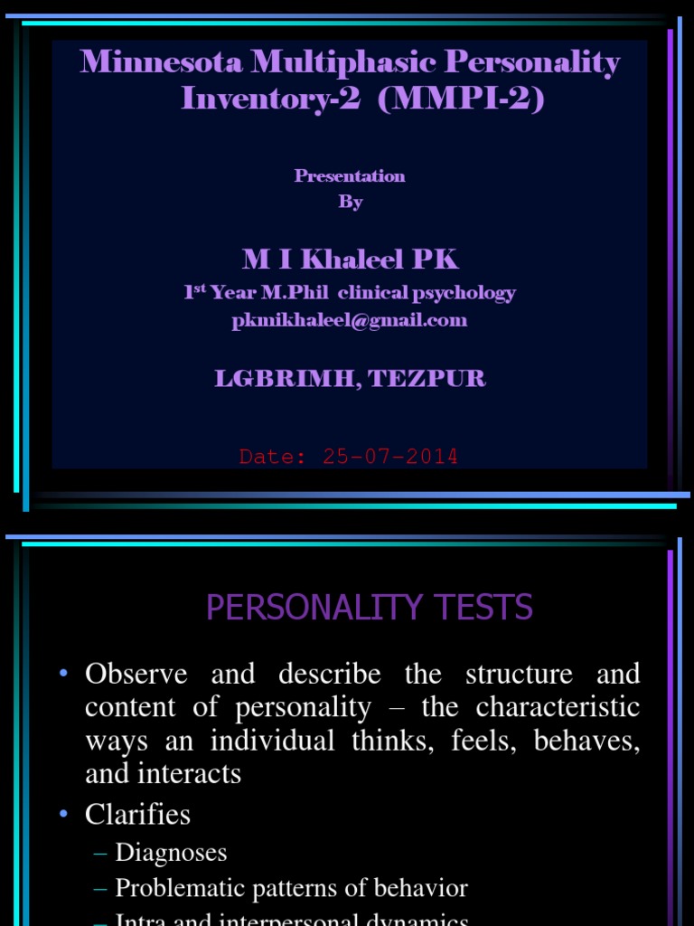 An Overview of the Minnesota Multiphasic Personality Inventory-2 (MMPI ...
