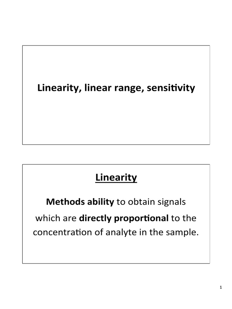 Linearity, Linear Range, Sensi - Vity: Methods Ability To Obtain ...