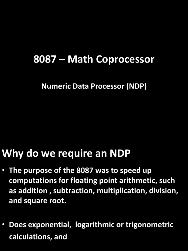 8087 - Math Coprocessor | PDF | Binary Coded Decimal | Central Processing Unit