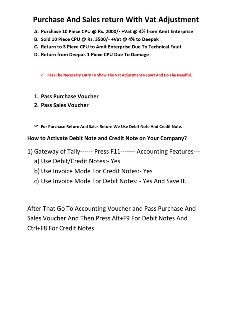 Debit Note and Credit Note | PDF
