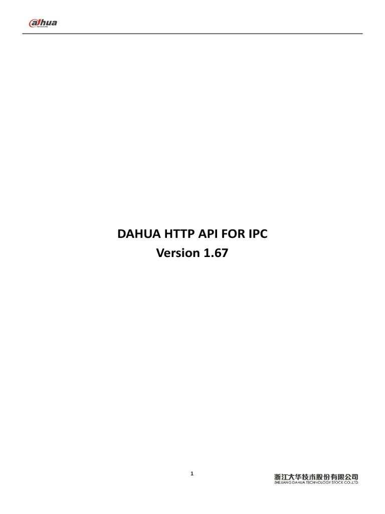 Dahua HTTP API For Ipc v1.67 | PDF | Hypertext Transfer Protocol | Information Technology