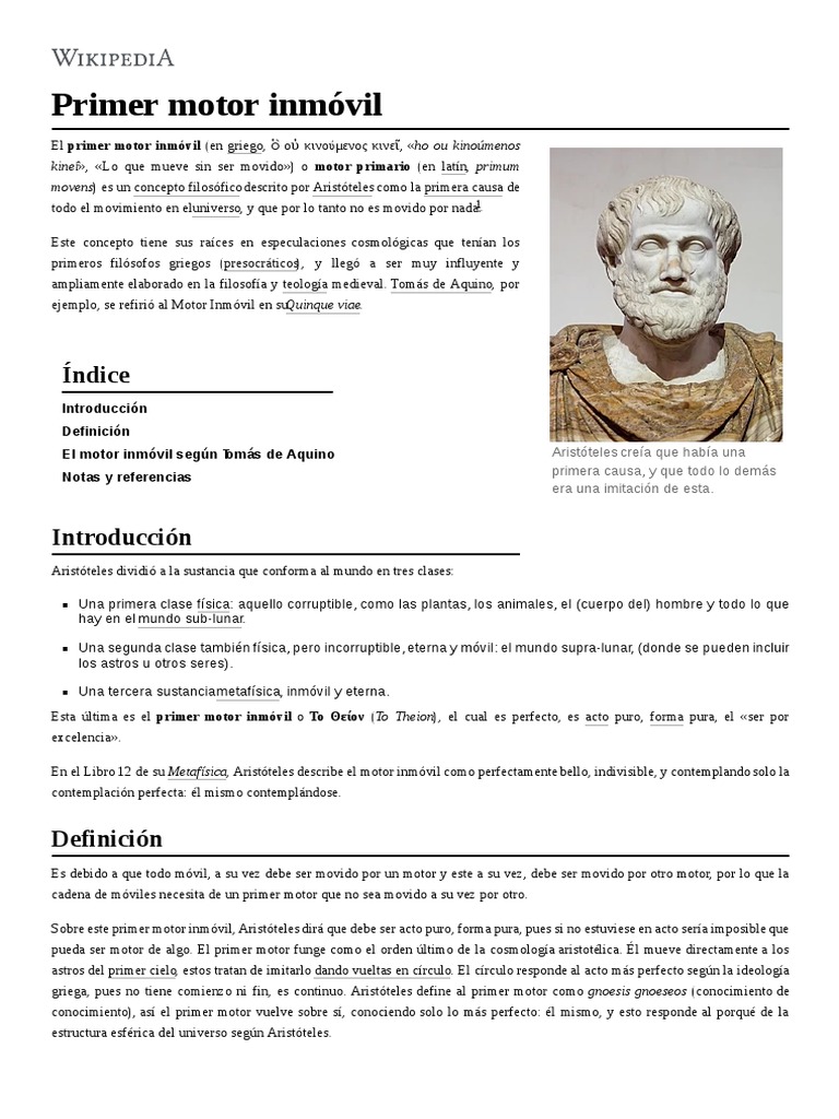 La teoría del primer motor inmóvil de Aristóteles y su influencia en el ...