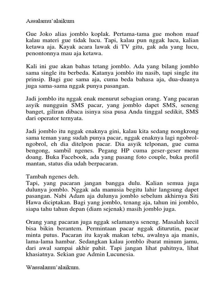 Teks Stand Up Comedy | PDF