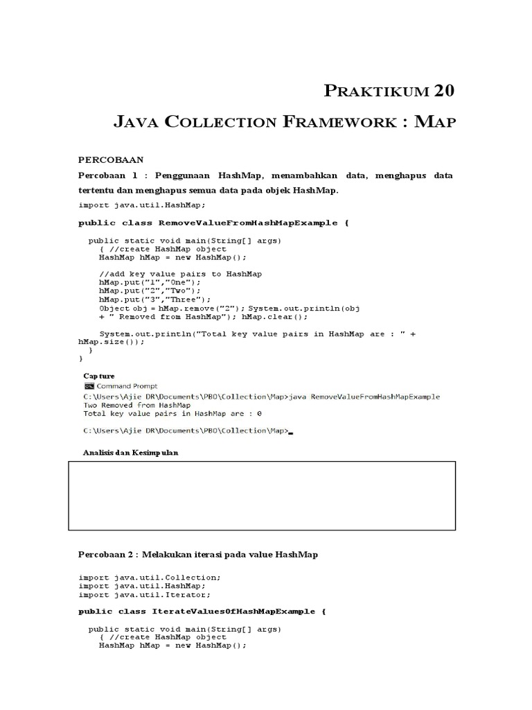 Java Map Collection: HashMap & TreeMap Examples | PDF