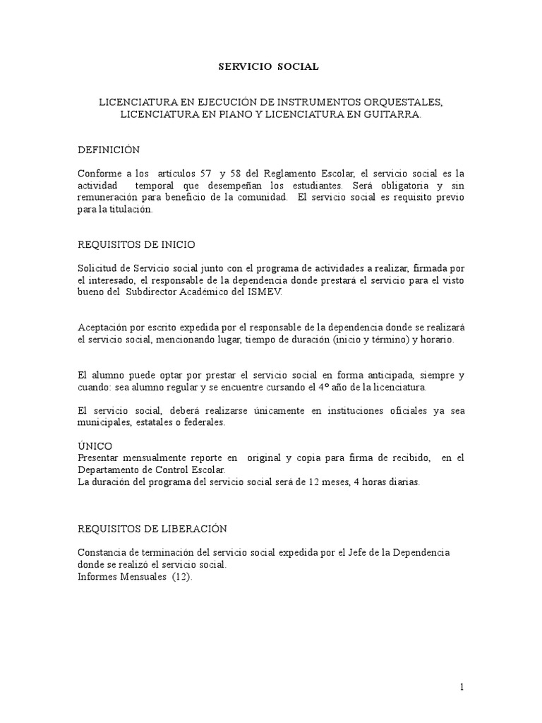 Formato Servicio Social Ismev Pdf Estudiantes Escuelas