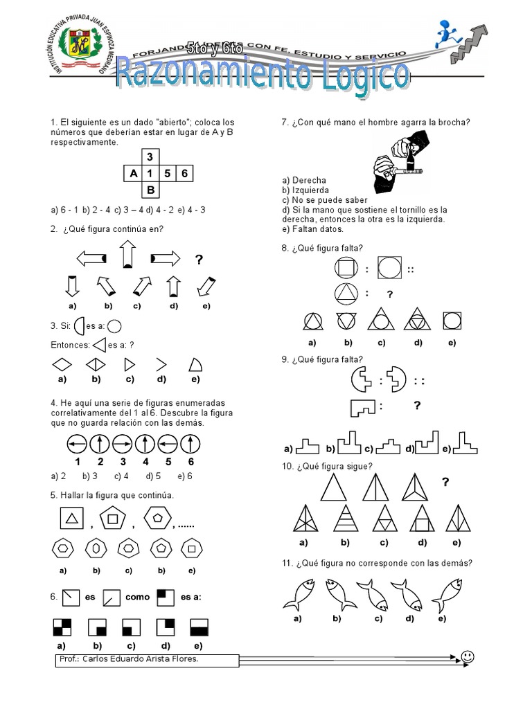 5to y 6to - Razonamiento Logico | PDF | Métodos y materiales de enseñanza