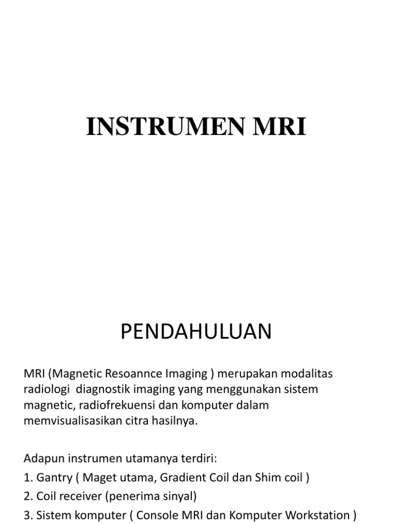 Instrumen MRI | PDF