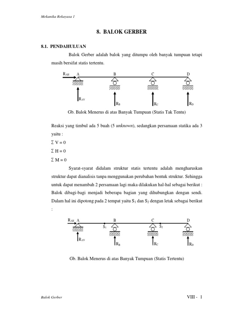 Bab 8. Balok Gerber | PDF