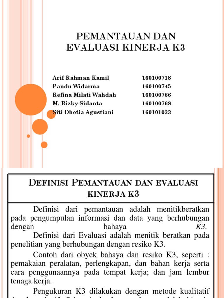 Pemantauan Dan Evaluasi Kinerja k3 | PDF