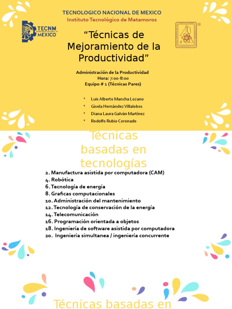 Tècnicas de Mejoramiento de La Productividad | PDF | Inventario | Reciclaje