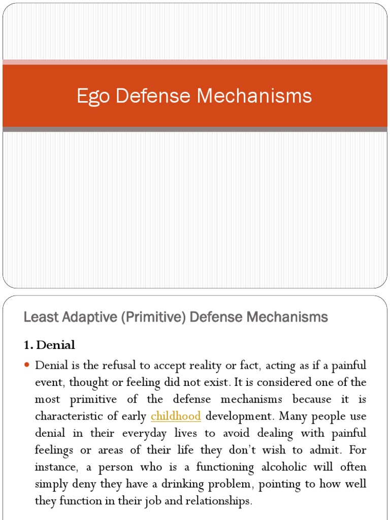 Ego Defense Mechanism | PDF | Defence Mechanisms | Anger