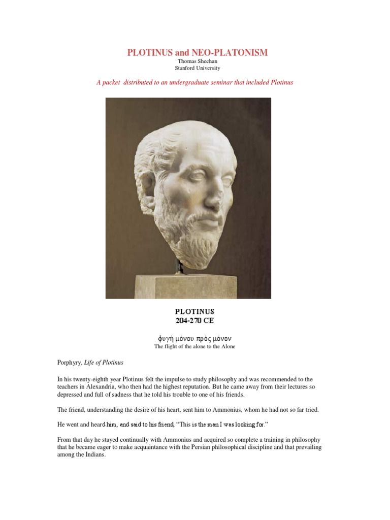 Plotinus A Study Packet PDF | PDF | Neoplatonism | Platonism